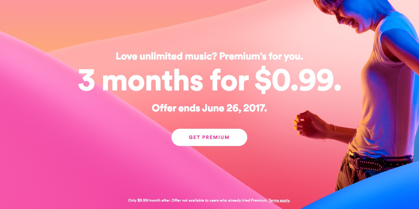 Spotify relaunches its three-months-for-$1 subscription promotion ...