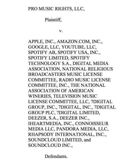 Pro Music Rights, which sued ‘the entire music industry’, appears to ...